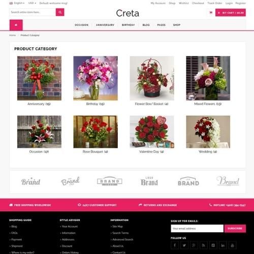 Creta – Flower Shop WooCommerce WordPress Theme