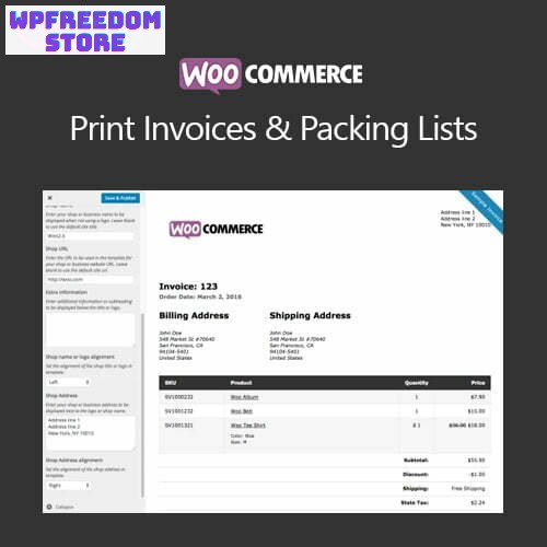 WooCommerce Print Invoices & Packing Lists