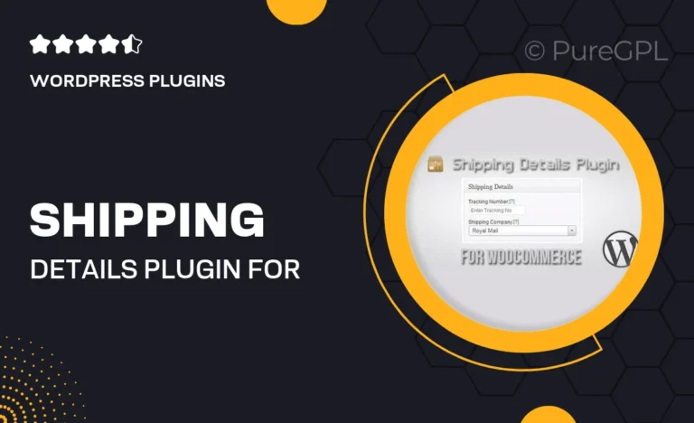 Shipping Details Plugin for WooCommerce